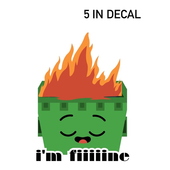 rock my wall | Design | Dumpster Fire Funny Laptop Decal Bumper Sticker ...